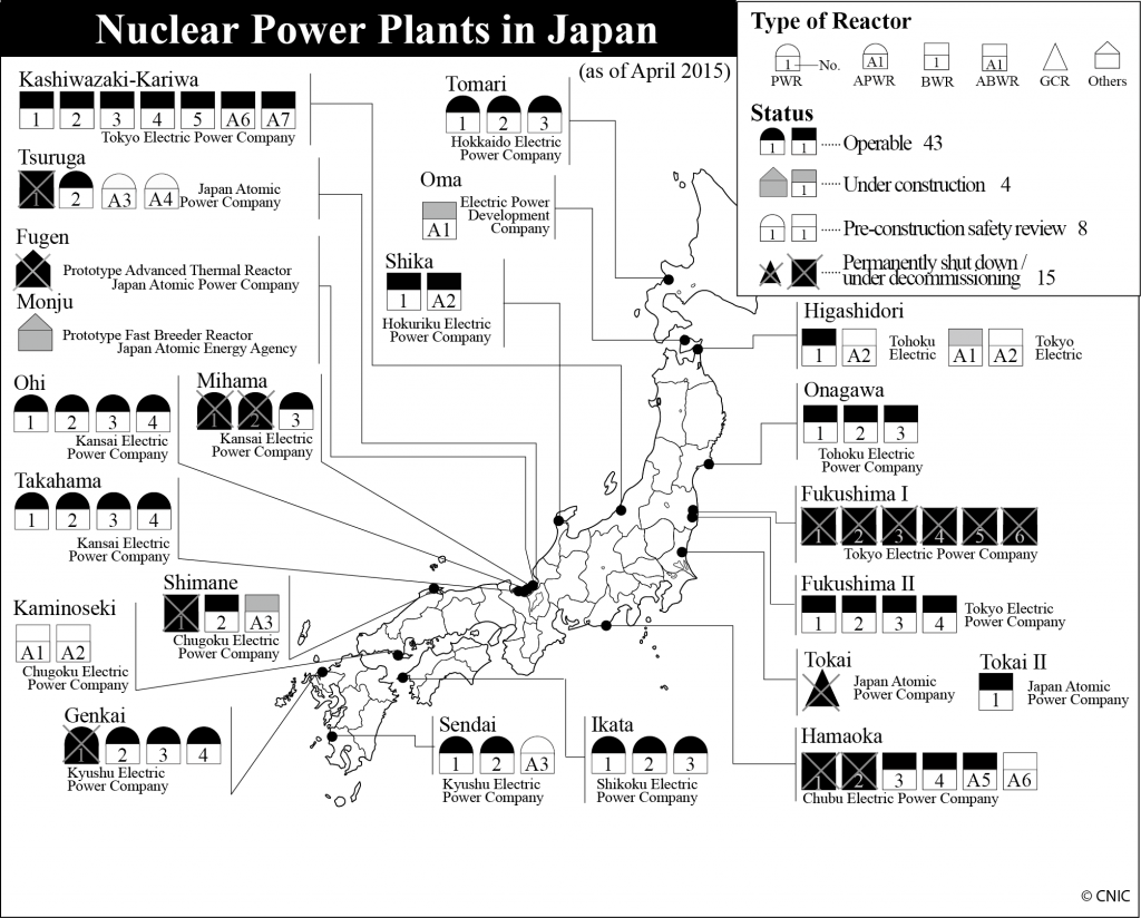 Nuclear Plants and Facilities in East Asia and Japan (Maps current as ...